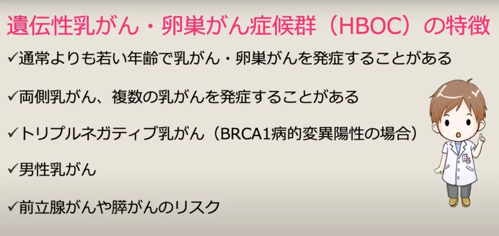 » 遺伝性乳がん卵巣がん症候群（HBOC）って何？【乳腺科医が解説】｜乳がん大事典｜一般社団法人BC TUBE｜複数人の乳腺科医による制作・監修