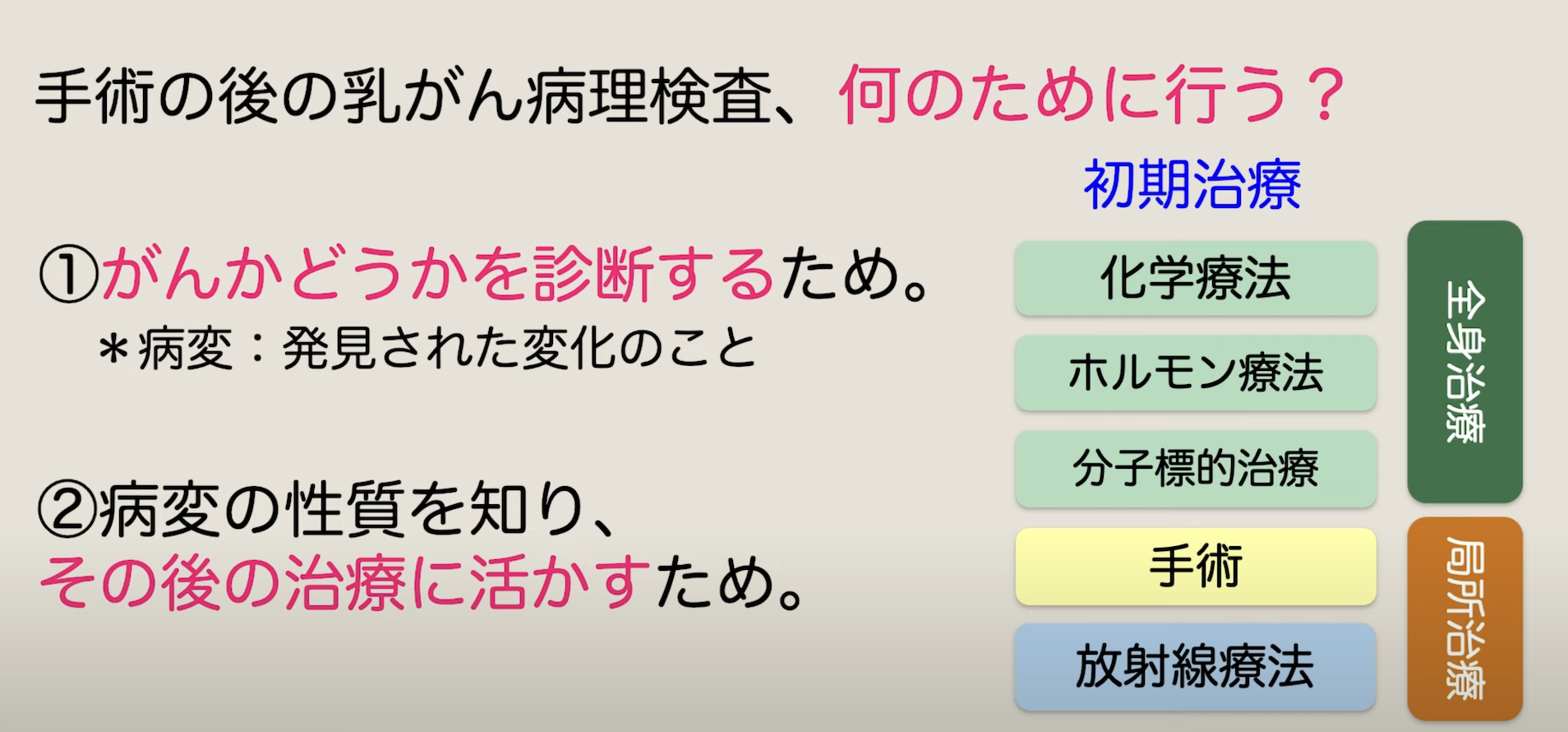 » 【病理前編】乳がん手術後の検査結果～ステージ・サブタイプ～｜乳がん大事典｜一般社団法人BC TUBE｜複数人の乳腺科医による制作・監修